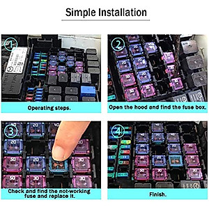 Gebildet 12pcs 12V-24V Automotive Low Profile Jcase Box Shaped Assorted Fuse for Trucks,Cars and SUV,Boat(20A/25A/30A/40A/50A/60A,Each 2pcs)