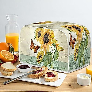 DISNIMO Sunflower 2 Slice Toaster Appliance Cover Bread Maker Cover,Kitchen Small Appliance Covers,Universal Size Microwave Toaster Oven Cover,Dustproof Cover for Most Standard 2 Slice Toasters