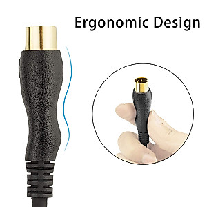 EBXYA MIDI Cable Male to Male with 5 DIN Pins 10 Feet 2 Packs