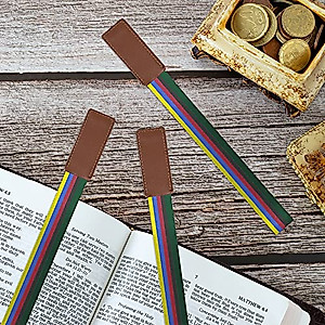 Prasacco 3 Pcs Bible Ribbon Bookmarks, Bible Verse Bookmarks Leather Bookmarks Bible Book Markers for Books Bible Accessories