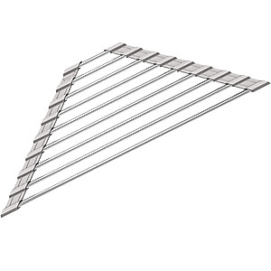 SHUYUE Triangle Dish Drying Rack for Sink Corner Roll Up Dish Drying Rack Folding Stainless Steel Multipurpose Over The Sink Corner Dish Drainer Mat for Kitchen (Grey)