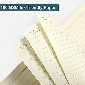 CAGIE Lined Journal Notebook, 320 Pages College Ruled Notebook, 100 Gsm Paper Thick Journal, B5 Hardcover Leather Journals for Writing Women Men, 7.6x10 In, Blue