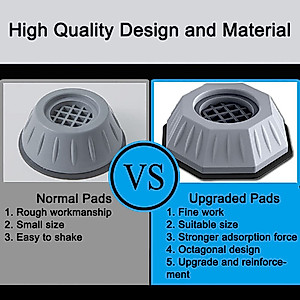 Tillsok Washer and Dryer Pedestals, Anti Vibration Pads Stops Washer Dryer Noise Moving Shaking Walking, Universal Pedestals and Shock Support, 4 PCS