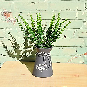 Mandy's 12pcs Green Artificial Eucalyptus Leaves with Individual Stem for Flower Bouquet Centerpiece Home Wedding Decorations