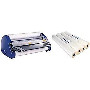 USI Thermal Roll Laminator Kit, UL Listed ARL 2700 Laminates Films up to 27 Inches Wide and 5 Mil Thick on a 1 Inch Core; Includes 4 Rolls of Opti Clear Film, Industry Best 2-Year Warranty