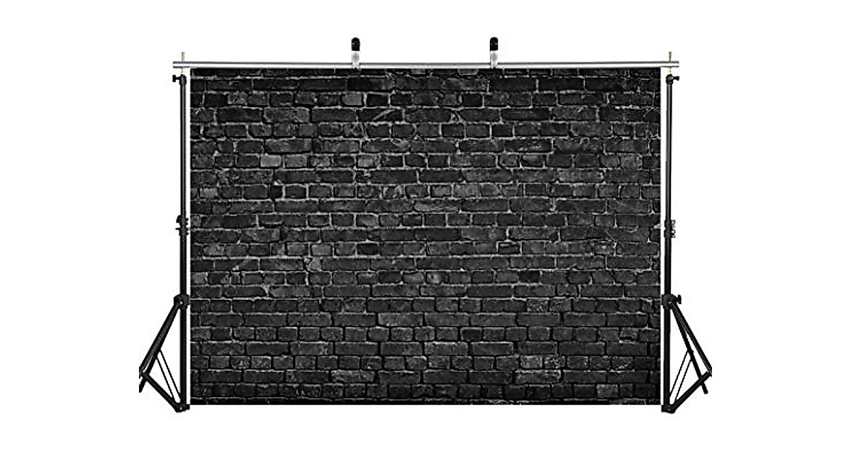 AIIKES 7x5ft Black Brick Wall Photography Backdrop for Studio & Events