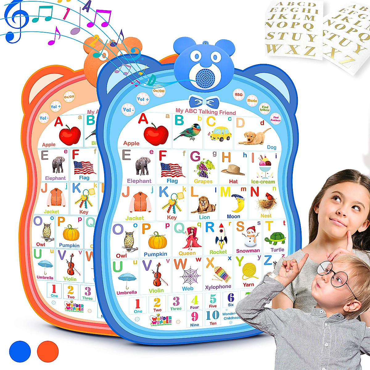 My ABC Talking Friend Interactive Alphabet Toy Talking Poster Wall Chart, Educational Toy for Learning Toddlers, Age 2+ Year Old, Kindergarten, Preschool Boys and Girls [BLUE COLOR ONLY]