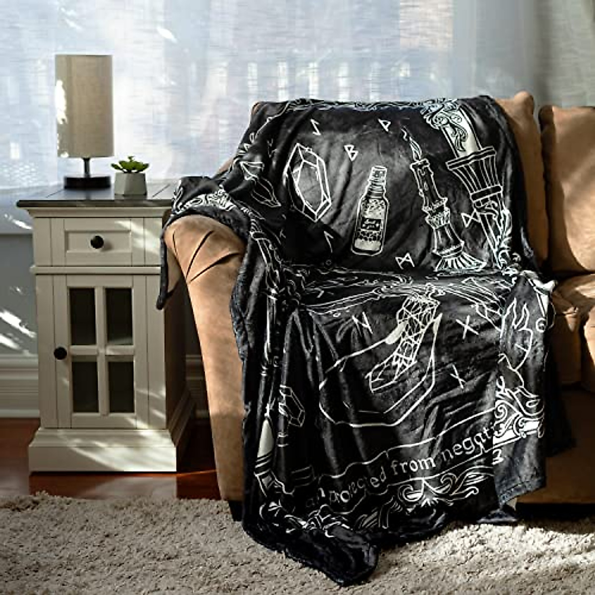 SpellCloth - Protection Magic Blanket, Perfect for Witchy Gifts, Witchy Room Decor, Wiccan Decor, and Witch Stuff Like Witch Bedding, Witch Throw, and Tapestry for Bedroom