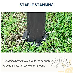 Outsunny 10' x 20' Patio Gazebo, Outdoor Gazebo Canopy Shelter with Netting, Vented Roof, Steel Frame for Garden, Lawn, Backyard, and Deck, Dark Gray