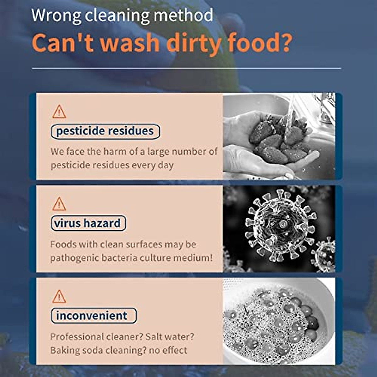 Fruit and Vegetable Washing Machine, Protable Food Purifier Remove Pesticide Residues Fruit Vegetable Washing Machine Food Household Travel (Color : White)