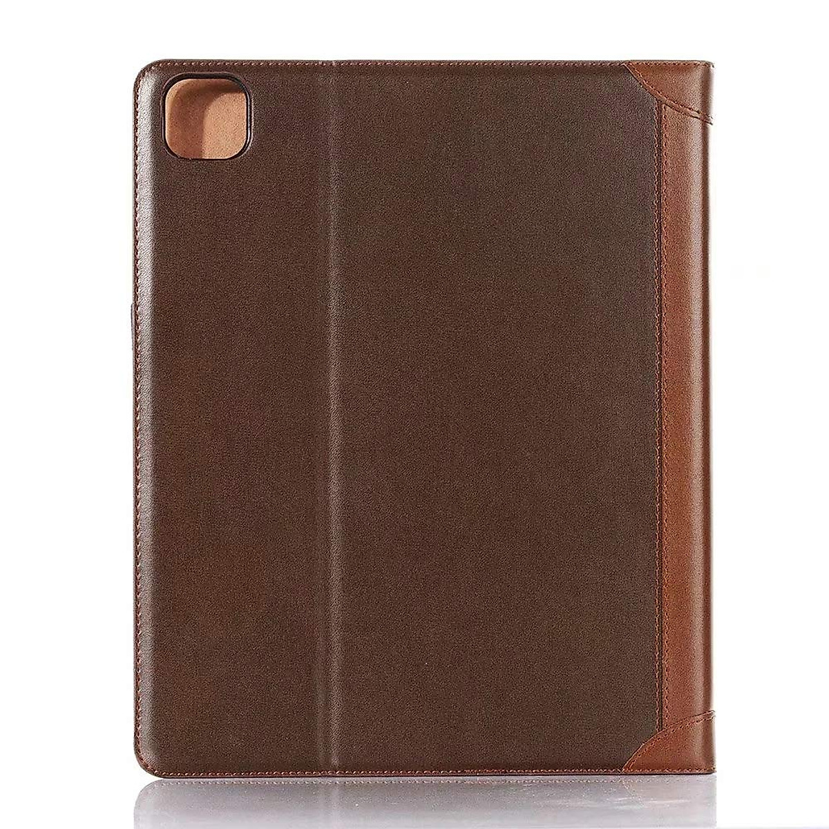 iPad Air-6 (13'') Case, iPad Pro-3 4 5 6 (12.9'') Case with Pen Holder, DMaos Business Vintage Book Synthetic Leather Stand Folio Smart Cover - Brown