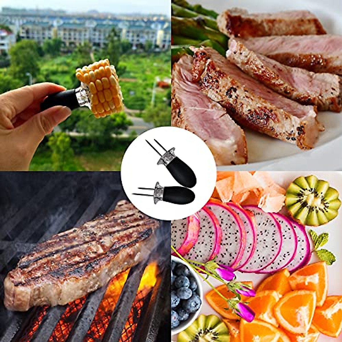 Corn On The Cob Holders,Corn cob Holders Corn Forks Large Corn Cob Holders To Hold Boiled Corn & Roasted Corn Meat Fruit And So On Corn On The Cob Holders Black 5 pairs / 10pcs