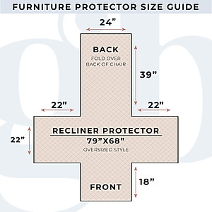 Great Bay Home Patchwork Scalloped Printed Furniture Protector Stain Resistant Recliner Cover (Recliner, Navy)