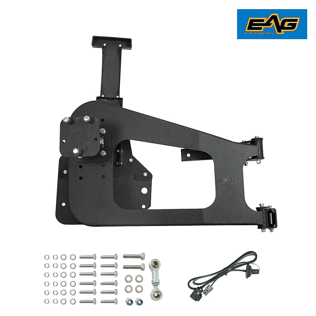 EAG JK Rear Bumper W/Tire Carrier & Adjustable Tire Mount Fit for 2007-2018 Wrangler JK