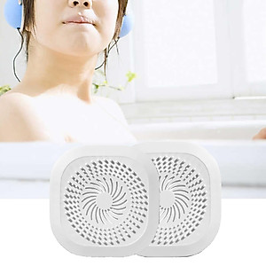 Pagabach Hair Catcher Drain Strainer Cover for Shower Square Silicone Hair Stopper with Suction Cup Mesh for Bathroom Bath Tub Bathtub Kitchen Sink White 2 Pack