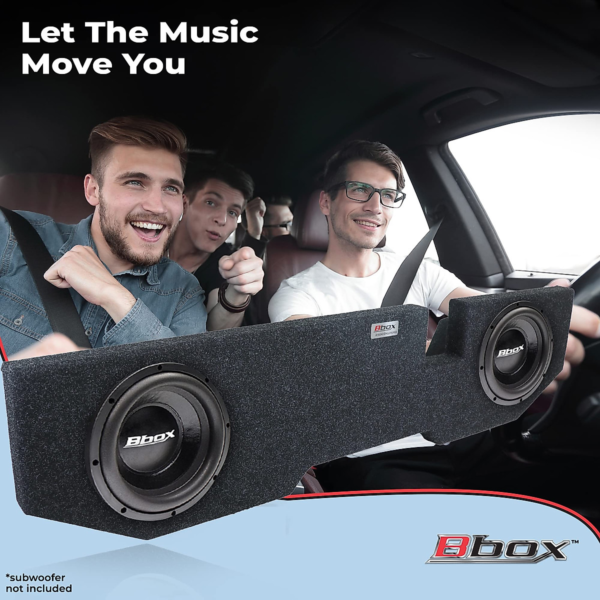 Bbox Dual 12 Inch Subwoofer Sealed Enclosure - Fits 2002 - 2018 Dodge Ram Quad Cab - Carpeted Car Subwoofer Boxes & Enclosures - Subwoofer Box Improves Audio Quality, Sound and Bass - Charcoal