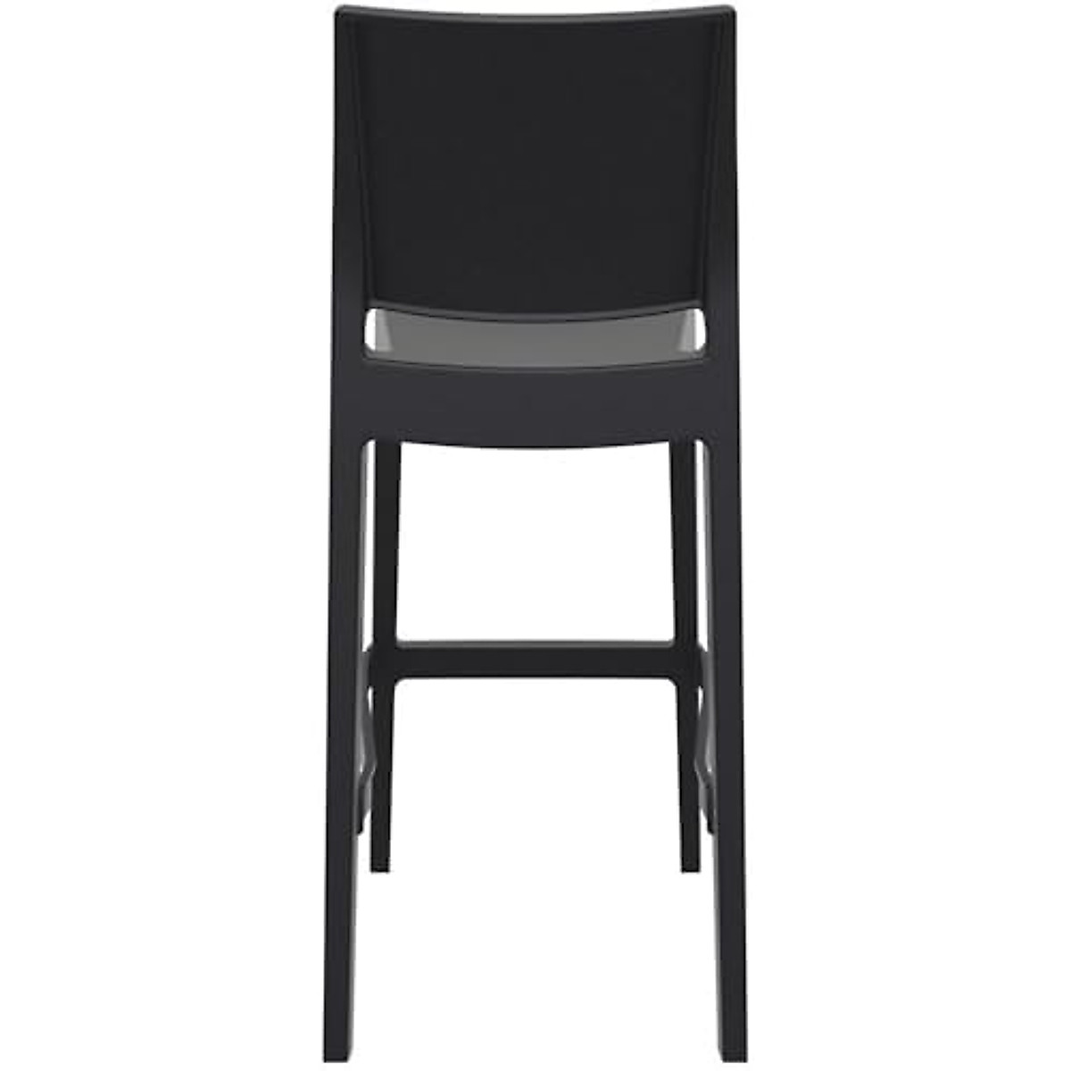 Pemberly Row 29.5" Commercial Grade Resin Barstool in Black - Set of 2