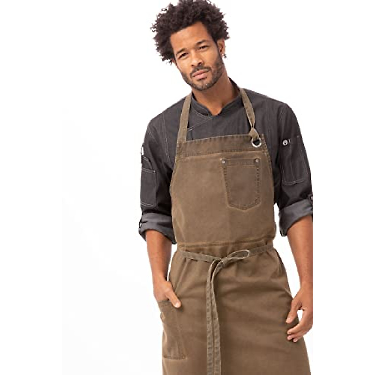 Chef Works Unisex Dorset Chefs Bib Apron, Golden Brown, One Size