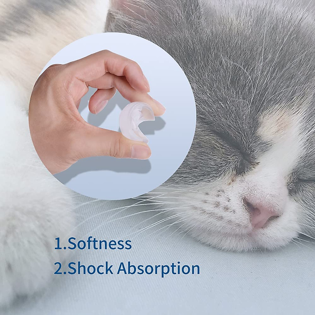 Door Stopper Wall Protector (Clear 6Pcs) - Premium, Self-Adhesive, Reusable Door Knob Bumper - Upgrade, Shock Absorbent Gel, Wall Shield & Silencer for Door Handle. Soft Rubber Door Stop