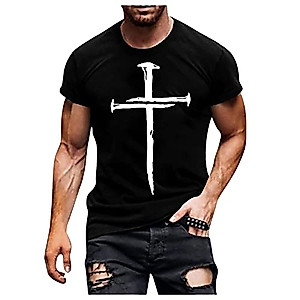 Crewneck Sweatshirts Men Long Sleeve Shirt Funny t Shirts for Men Slim fit Tank top Men Fashion Graphic Crewneck Short Sleeve Regular-Fit Shirts Summer Sport Sweatshirts Tank Tops Shirts Black