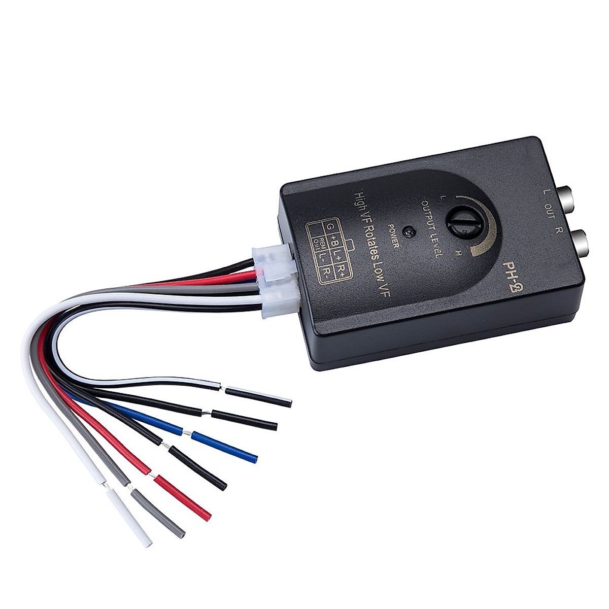 Mr. Ho Auto Car RCA High to Low 2-Channel Line Output Converter with Adjustable Subwoofer Level for Car Amplifier – Black