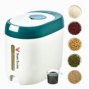 Kitchen Airtight Food Storage Container with Lid for Rice, Cereal, Flour, Sugar, Grains and Dog Food Storage - 22 lbs, Green