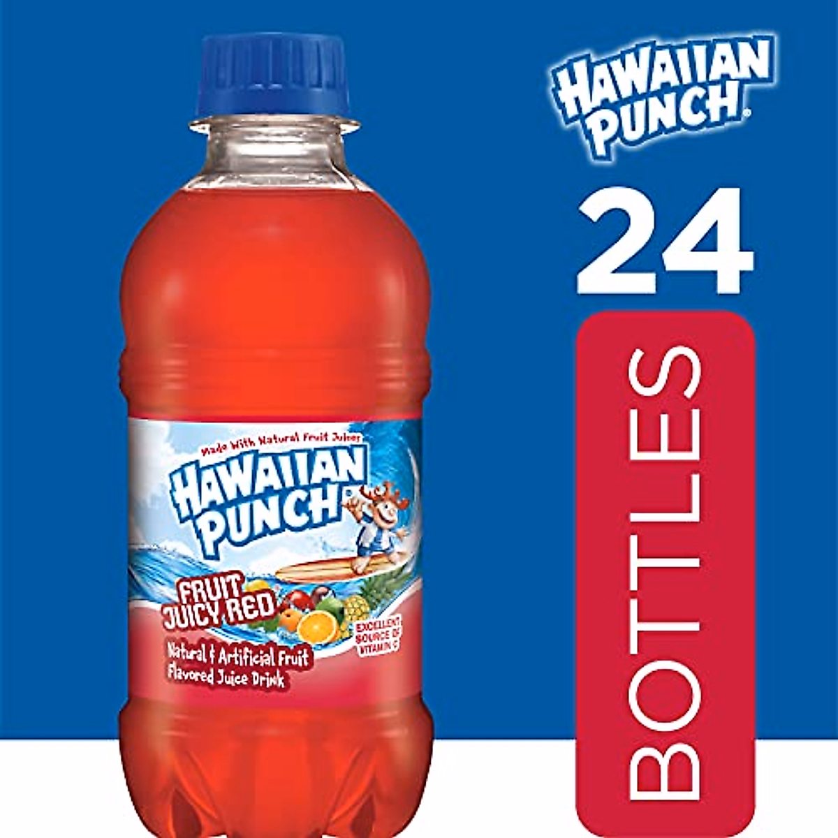 Hawaiian Punch Fruit Juicy Red, 10 Fluid Ounce Bottle, 6 Count (Pack of 4)