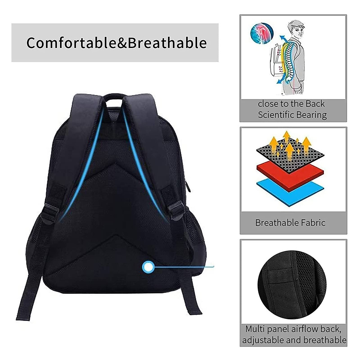 AMRANDOM Stylish Travel Backpack, Wrestling USA Patriotic American Flag, Water Resistant Hiking Backpack Casual Daypacks for Men Women, Fits 15 Inch Laptop Notebook