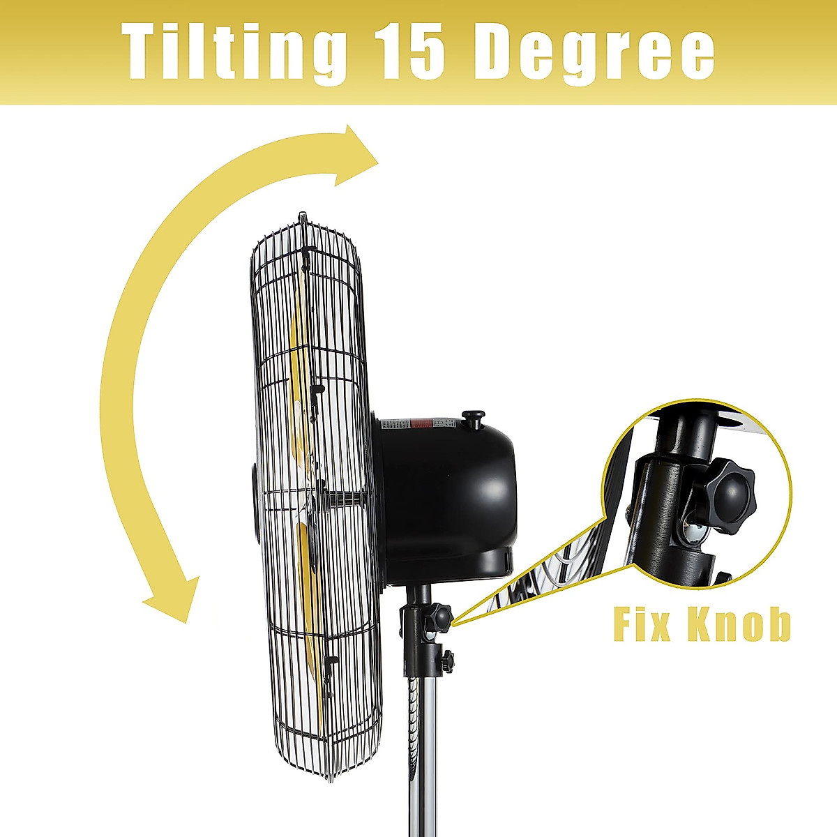 HiCFM 5000 CFM 20 inch High Velocity Pedestal Oscillating Fan with Powerful 1/5 Motor, 9ft Power Cord, Oscillation, Metal Body with Wheels for Garage, Commercial or Industrial - UL Safety Listed
