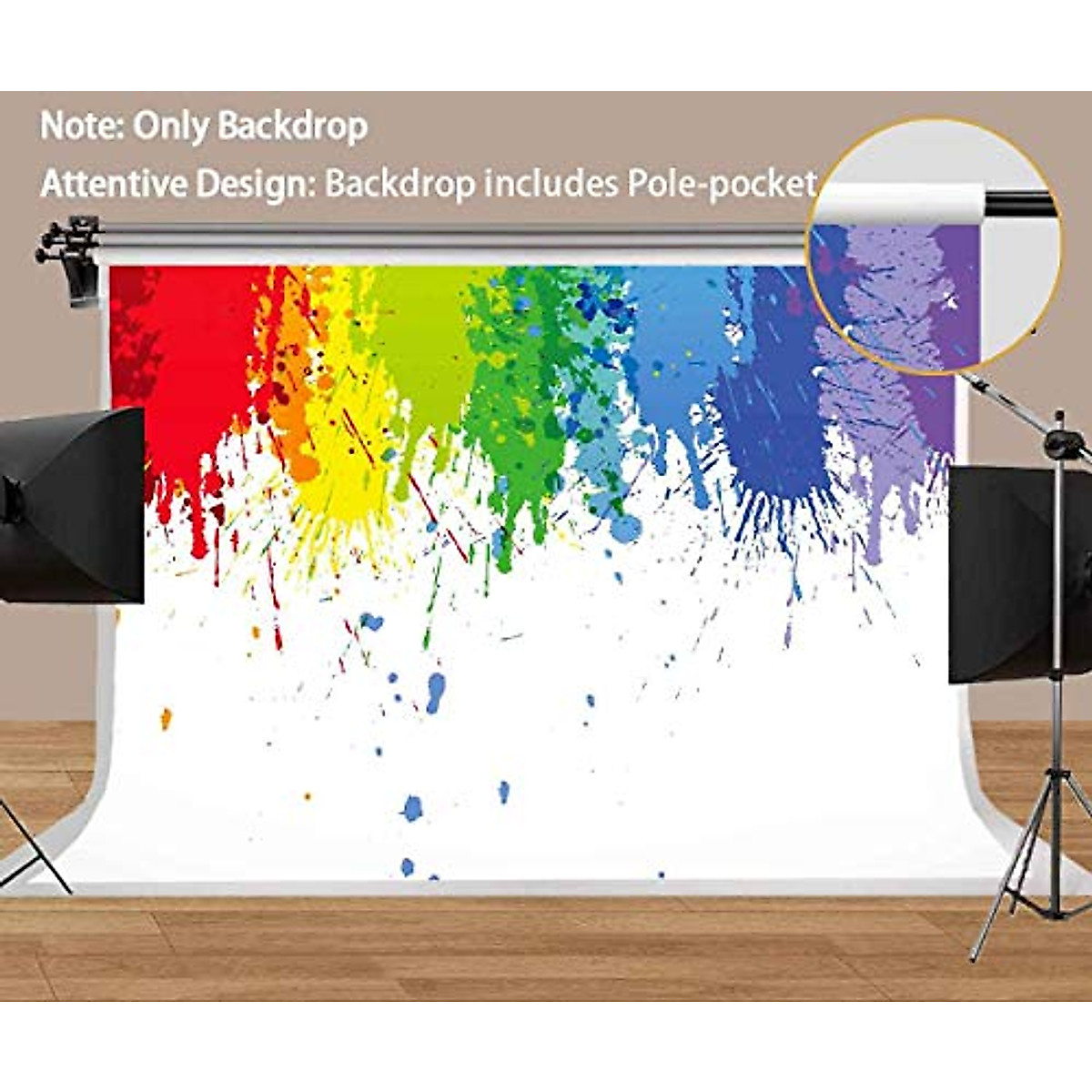 Paint Splatter Backdrop for Party Painting Art Party Decorations MEETSIOY 7x5ft Abstract Cartoon Painting Photography Background Themed Party Banner Photo Booth YouTube Backdrop PMT880