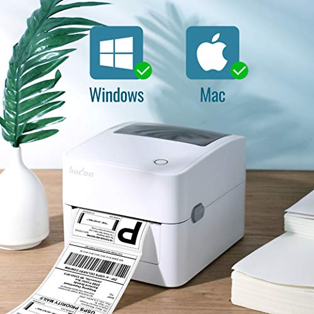 hudoo 2054K Thermal Label Printer,4X6 Shipping Label Printer,Barcode Printer, Label Marker, Compatible with Amazon, Ebay FedEx UPS Shopify Etsy Barcode Printer (Wi-Fi)
