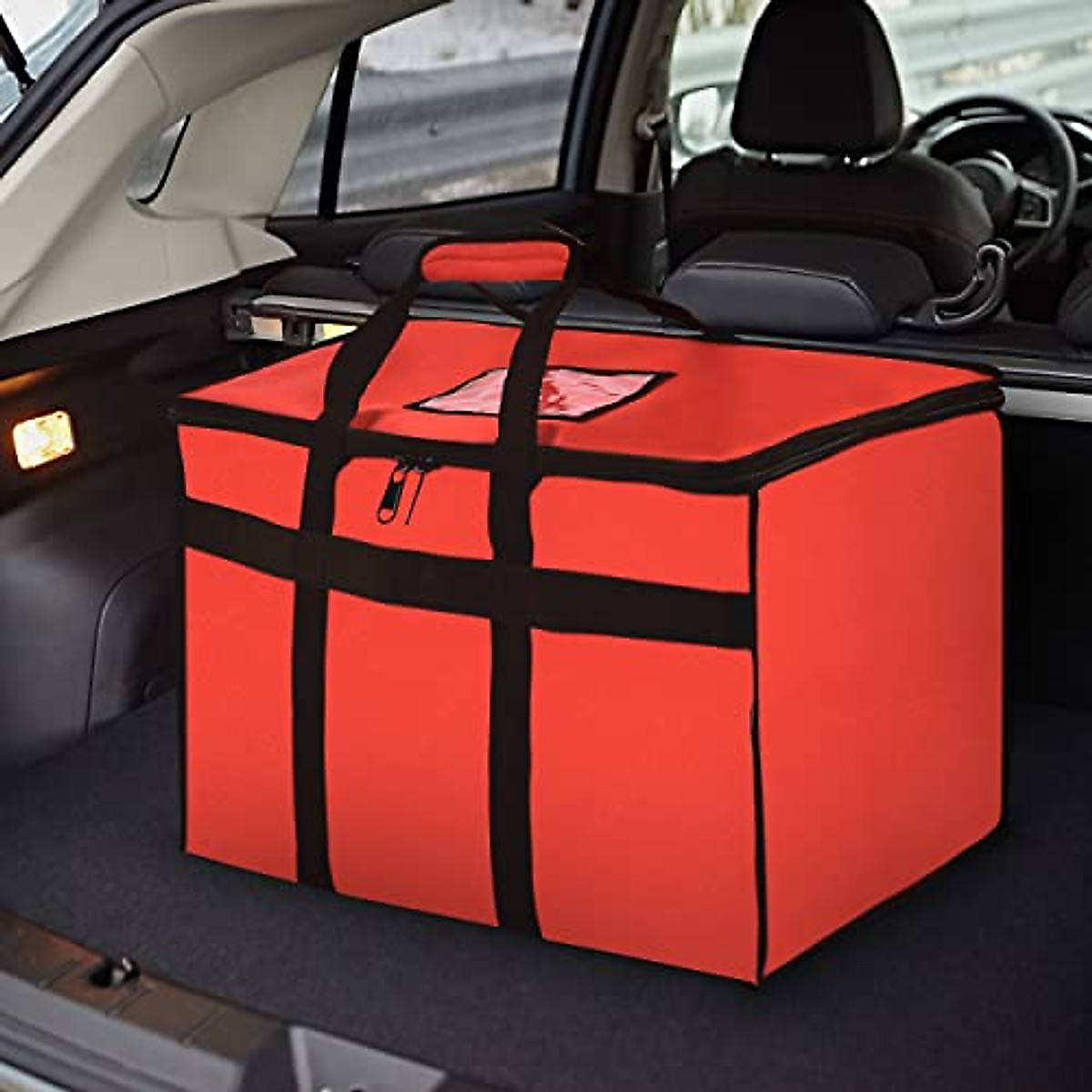 Dodin Delivery Insulated Food Delivery Bag - 23x14x15 inches - Water-Resistant Interior - Ideal for Commercial Catering - Reusable Grocery Bag - Professional and Heavy-Duty - XXL - Red