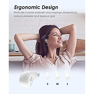 Tecno True Wireless Earbuds Noise Cancelling, Wireless Bluetooth Headphone with Microphone, Wireless in Ear Earbuds with Charging Case, Touch Control Waterproof with Mic Deep Bass for Sport White, H2