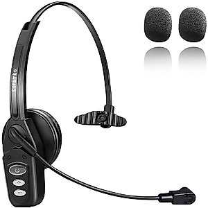Conambo Trucker Bluetooth Headset, V5.0 Wireless Headset with Microphone, Hands Free Bluetooth Headphones with Noise Canceling Mic for Skype, Call Centers, Offices, Trucker (JBT800)