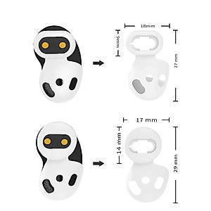 [ 8 Pairs ] Galaxy Buds Live Ear Tips Wing Tips, Non-Slip Anti-Slip Sound Leakproof Silicone Earbuds Replacement Cover Accessories Compatible with Samsung Galaxy Buds Live White S/L