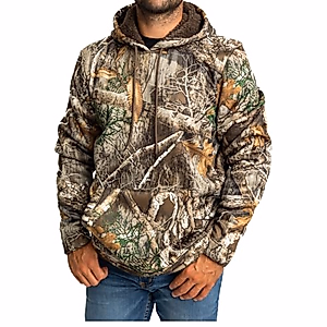 Realtree Men's Camo High Pile Fleece Vest Jacket for Hunting, Hiking and Climbing (US, Alpha, Large, Regular, Regular, Edge | Sherpa)