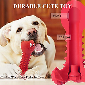 Wieppo Squeaky Dog Toys for Aggressive Chewers Large Breed, Medium Dogs, Natural Durable Rubber Dog Chew Toys