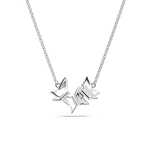 SWAROVSKI Lilia Butterfly Necklace, Earrings, and Bracelet Crystal Jewelry Collection, Blue Crystals in a Rhodium Tone Finished Setting