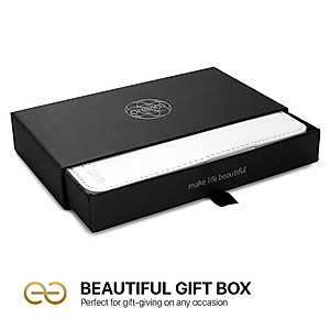 Dreem Fibonacci Wallet Case for iPhone 14 Pro | 2-in-1 Detachable Vegan Leather Cover with Built-in Kick-Stand, RFID Blocking Card Holder, MagSafe Compatible [White]