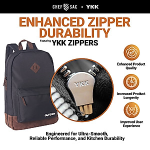 Chef Knife Bag Leather Finish Backpack | Premium Knife Storage & Chef Backpack | Knife Case with 30+ Pockets for Knives & Kitchen Tools | Knife Organizer for Chefs & Culinary Students (Black)