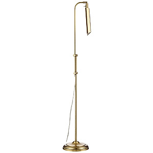 360 Lighting Culver Traditional Pharmacy Floor Lamp Standing LED Adjustable Height Plated 57" Tall Aged Brass Metal Shade Pole Light for Living Room Reading House Bedroom Home Decor