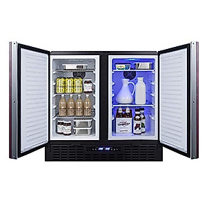 Summit Appliance FFRF36IF Side-By-Side Refrigerator-Freezer, 5.8 cu.ft Capacity, Frost-free, Digital Thermostat, LED Lighting, Fan-force Cooling, Temperature Memory Function, Leveling Legs