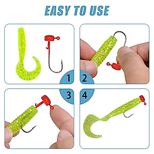 Ned Rig Jig Heads Kit, 20pcs Mushroom Head Ned Jig Hooks for Soft Lures Finesse Mushroom Jig Heads Hook Weedless Jig Heads for Bass Fishing 1/10oz 1/8oz 1/6oz (1/8oz (3.5g) - 20pcs)
