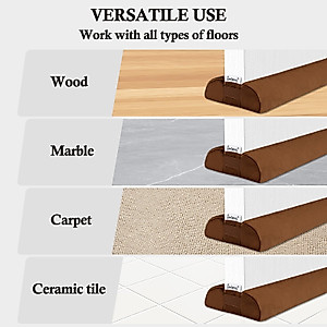 fowong Door Draft Stopper 36 Inch Soundproofing Draft Stoppers Seal for Interior Exterior Doors, Adjustable Window Breeze Blocker, Brown