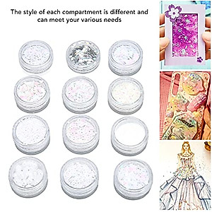 Nail Glitter Sequins, Multiple Shapes High Flash Hand Made DIY Craft Glitter Sequin for Homemade Cards(White)