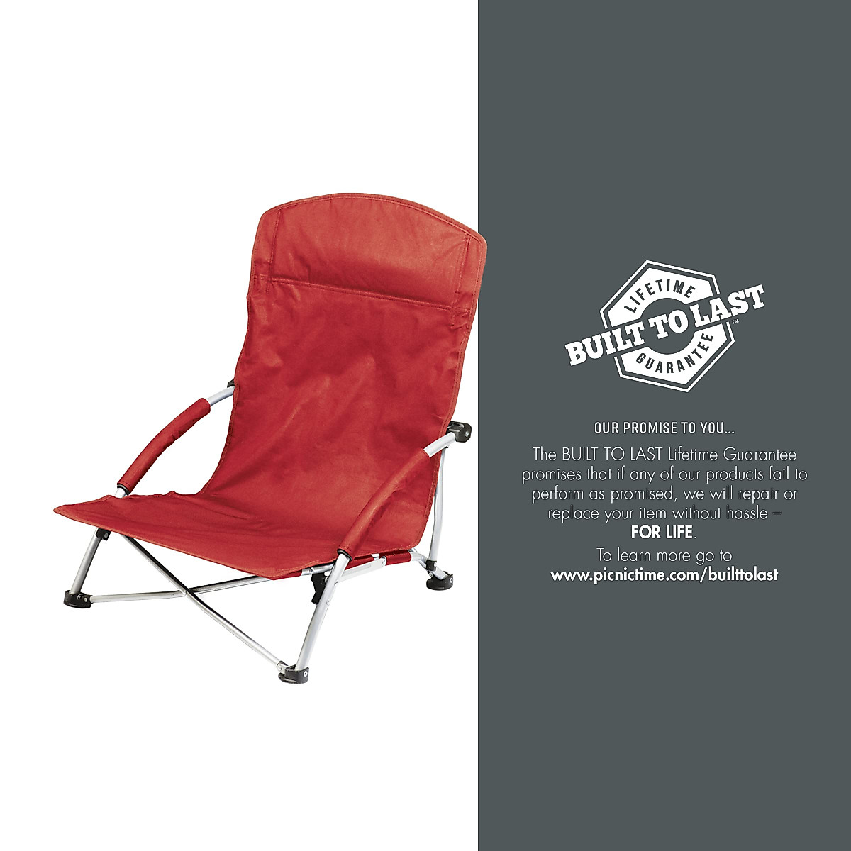ONIVA - A Picnic Time Brand - Tranquility Beach Chair With Carry Bag - Low Beach Chair