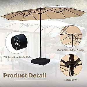 Cozy Daisy 15 FT Patio Umbrella With Base Included, Deck Umbrellas Outside With Stand