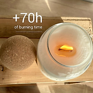 Handmade Scented Candle with Grasse Perfume, Lemon Verbena, Crackling Wooden Wick - PACIFIQUE, 12.35 Oz, 70 Hours of Burn Time, Made in France, Highly Scented & Long Lasting, Luxury Gift