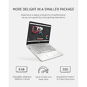 [Windows 11 Pro] HP 14" FHD Business Laptop Computer, 6-core AMD Ryzen 5 5500U (Beat i7-1160G7), 8GB RAM 256GB PCIe SSD, Thin&Portable, Long Battery Life, Fast Charge, Wi-Fi 6, BT 5.2, HDMI, w/Battery
