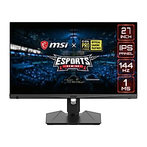 MSI Full HD Gaming RGB Non-Glare Super Narrow Bezel 1ms 1920 x 1080 144Hz Refresh Rate Adjustable Height Arm FreeSync 27” IPS Gaming Monitor (Optix MAG274R), Black (Renewed)